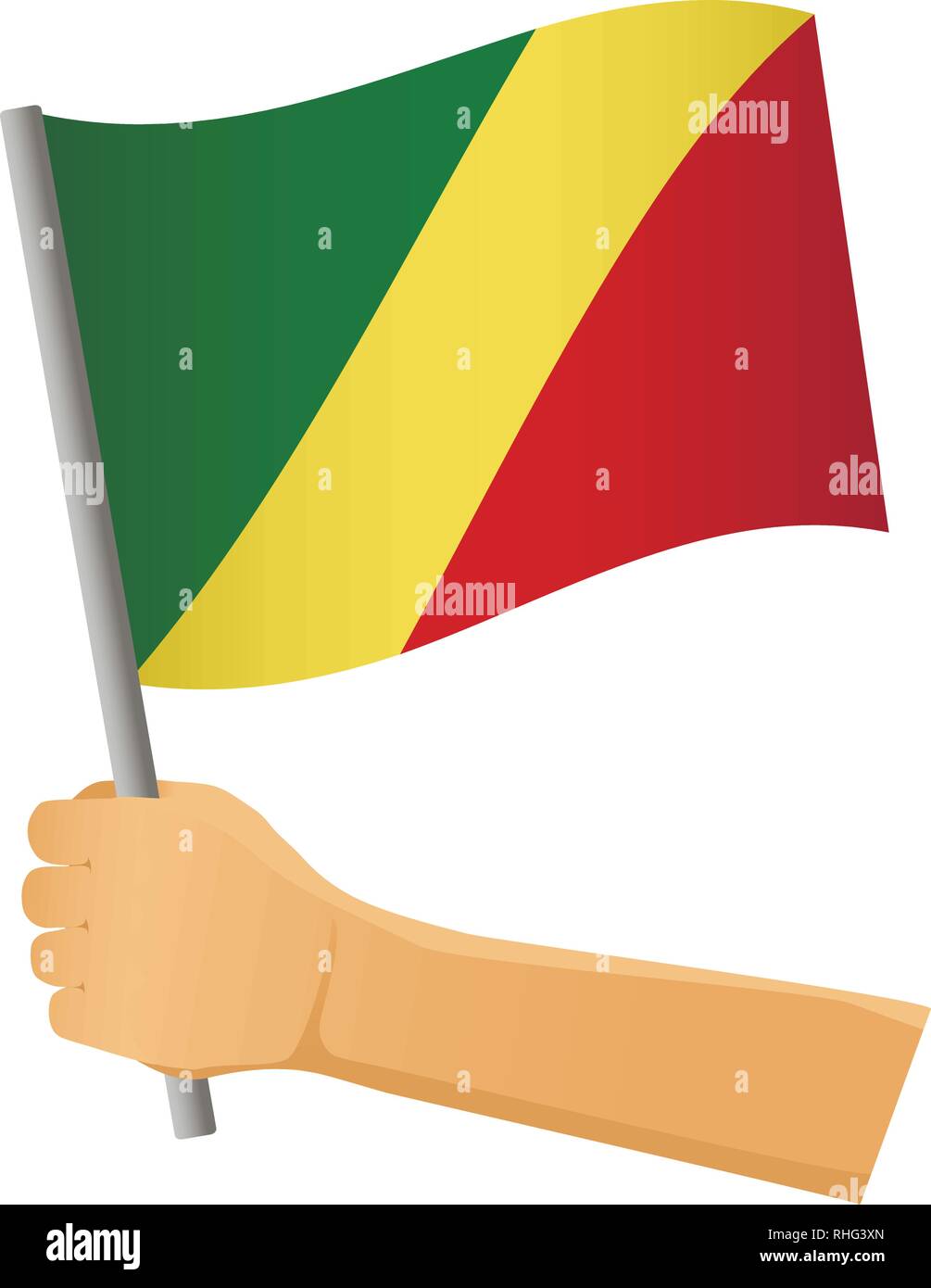 Congo flag in hand. Patriotic background. National flag of Congo vector ...