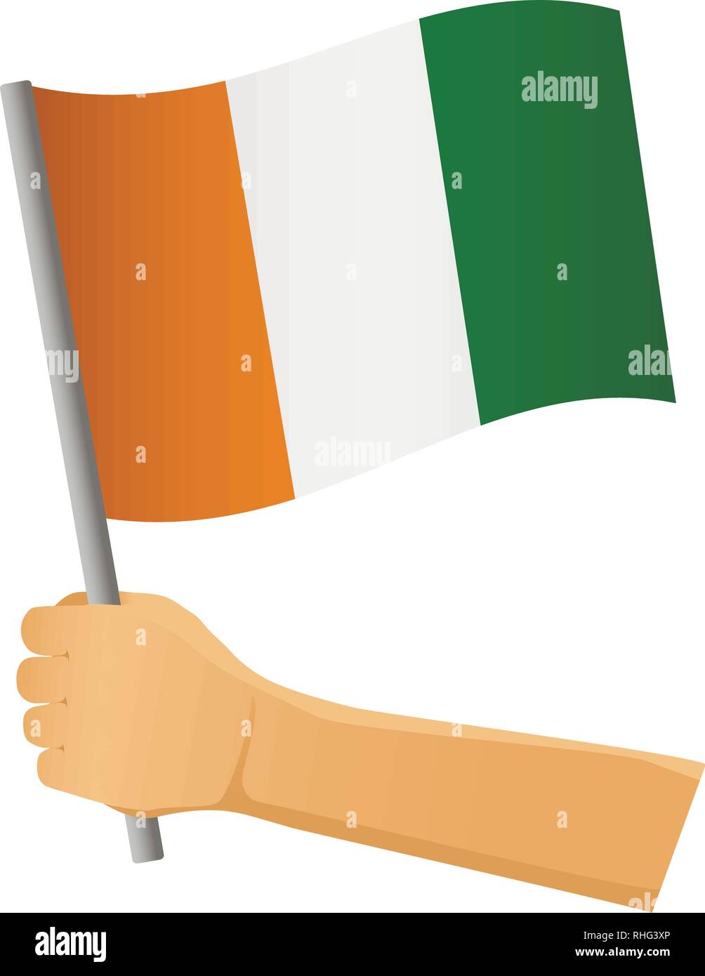 Cote Divoire Ivory Coast Flag In Hand Patriotic Background
