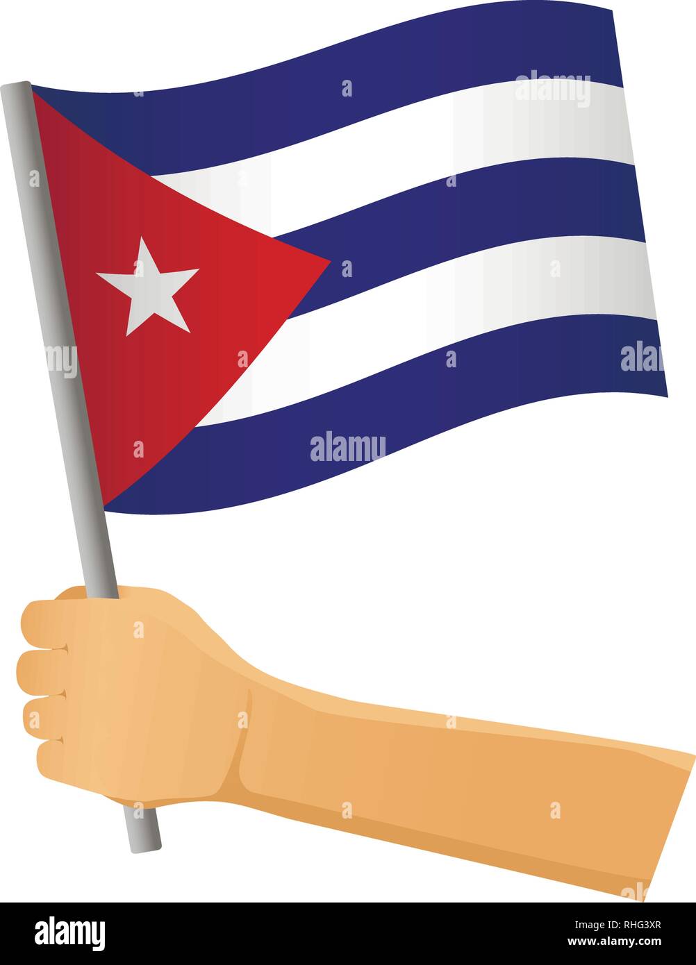 Cuba flag in hand. Patriotic background. National flag of Cuba vector ...