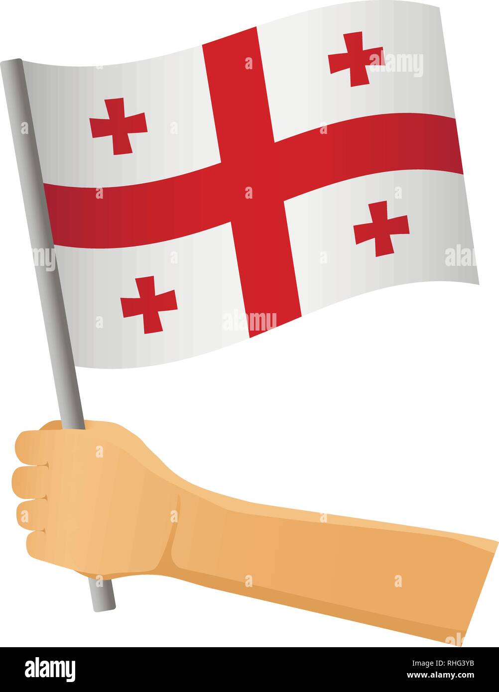Georgia flag in hand. Patriotic background. National flag of Georgia ...