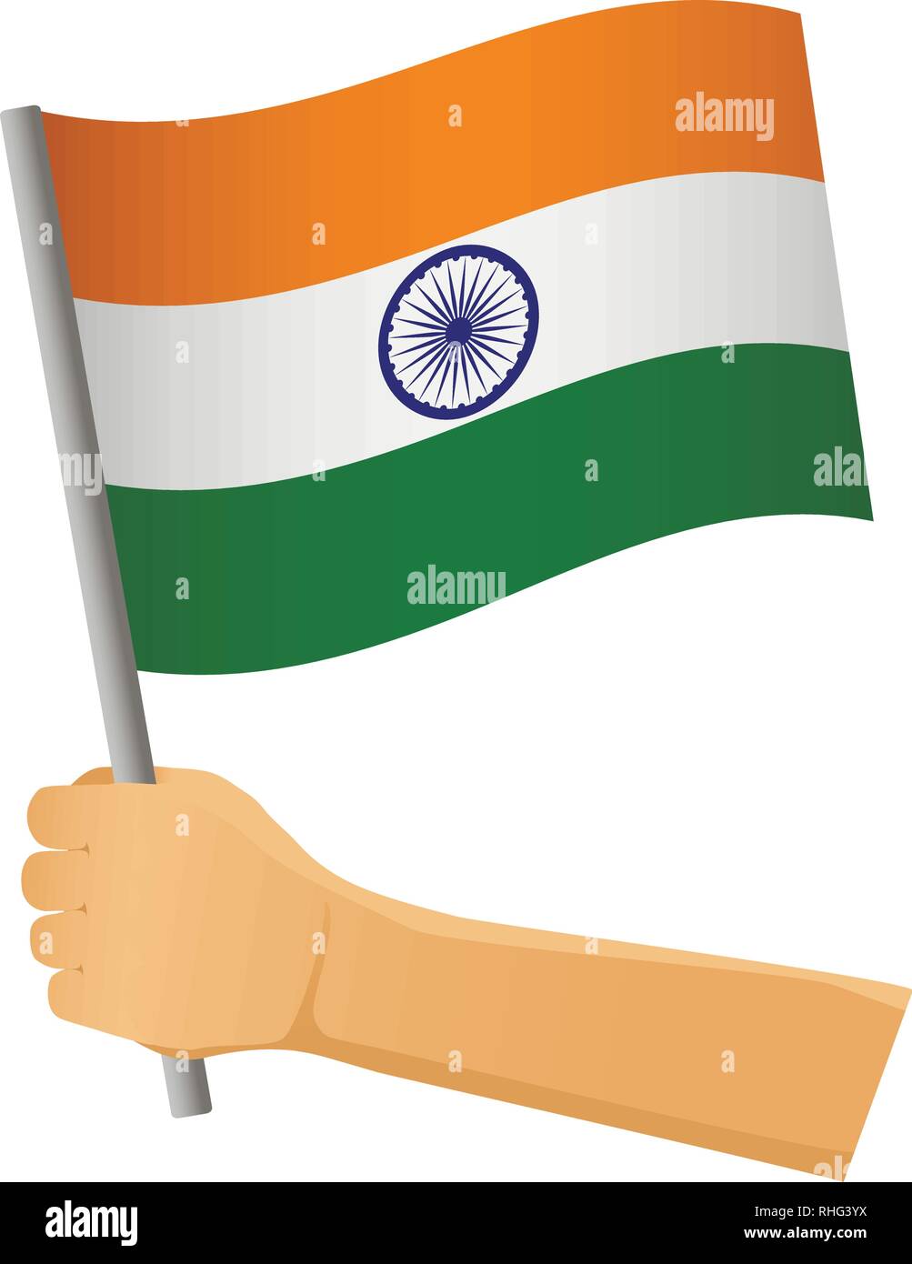 India flag in hand. Patriotic background. National flag of India vector ...