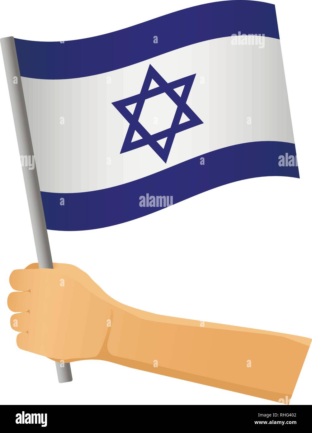 Israel flag in hand. Patriotic background. National flag of Israel ...