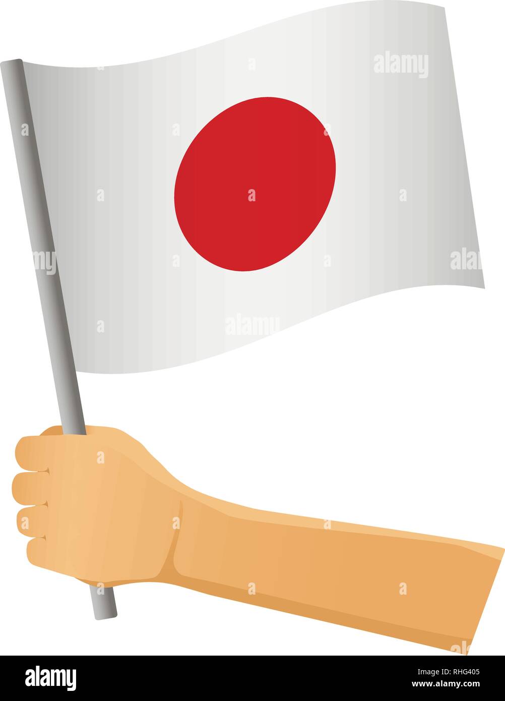 Japan flag in hand. Patriotic background. National flag of Japan vector ...