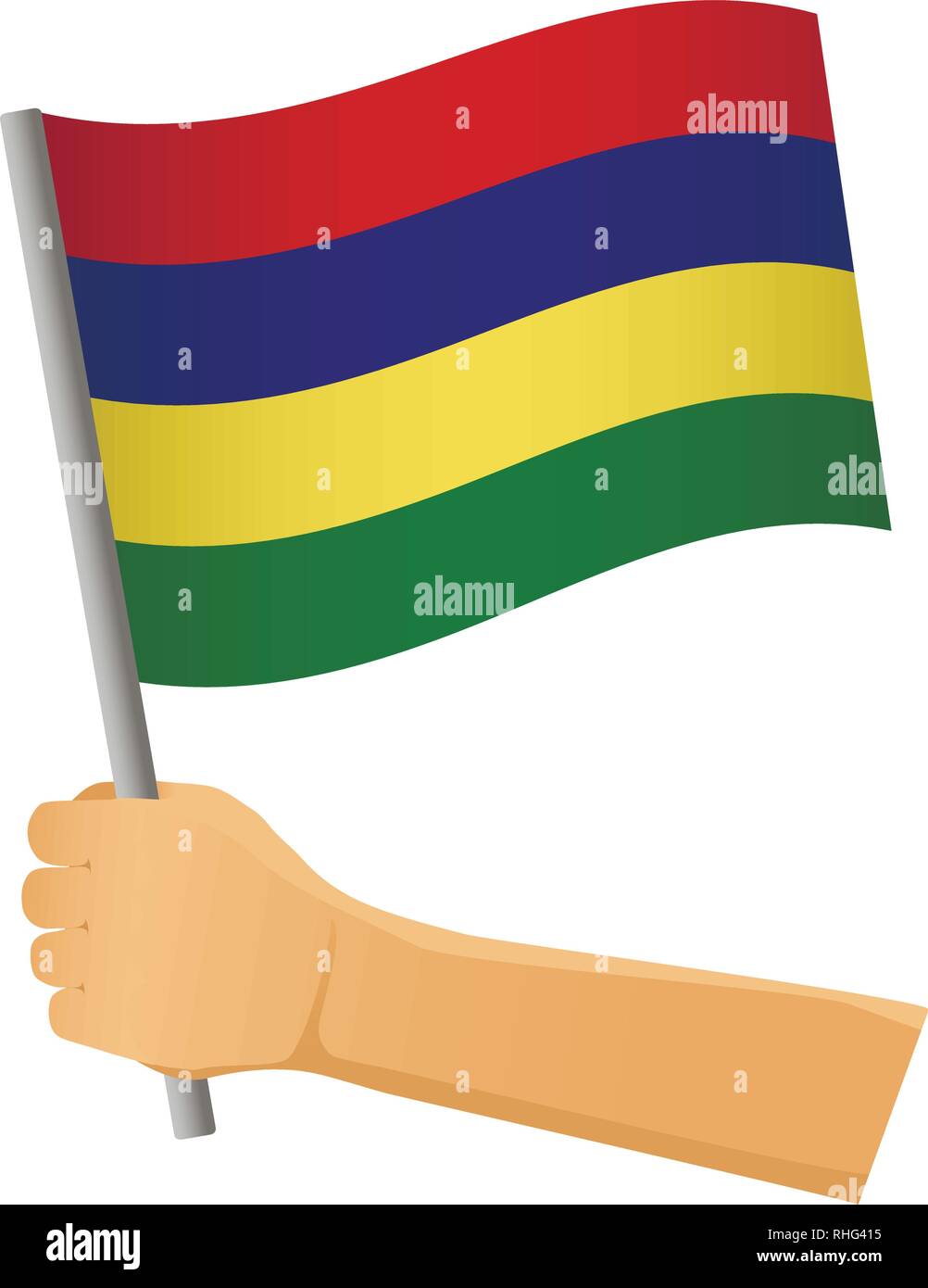 Mauritius flag in hand. Patriotic background. National flag of ... Mauritius flag in hand. Patriotic background. National flag of ...