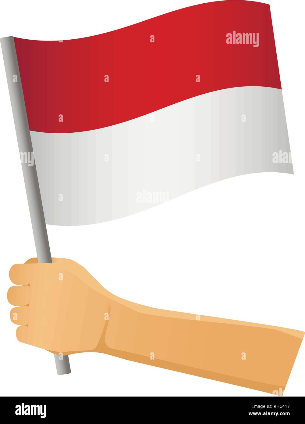 Monaco flag in hand. Patriotic background. National flag of Monaco ...