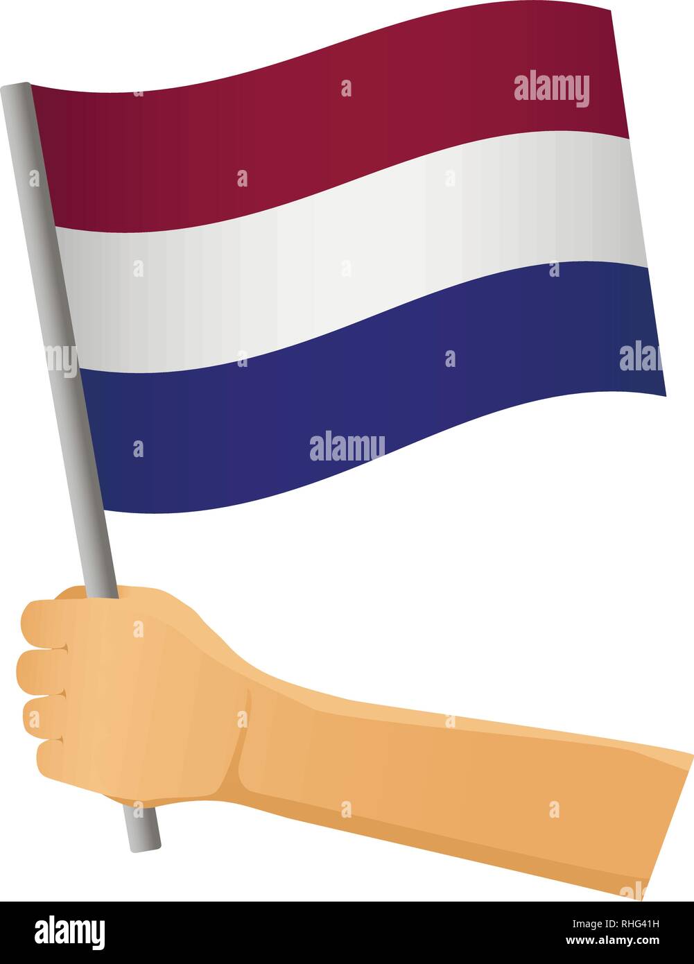Netherlands flag in hand. Patriotic background. National flag of ...