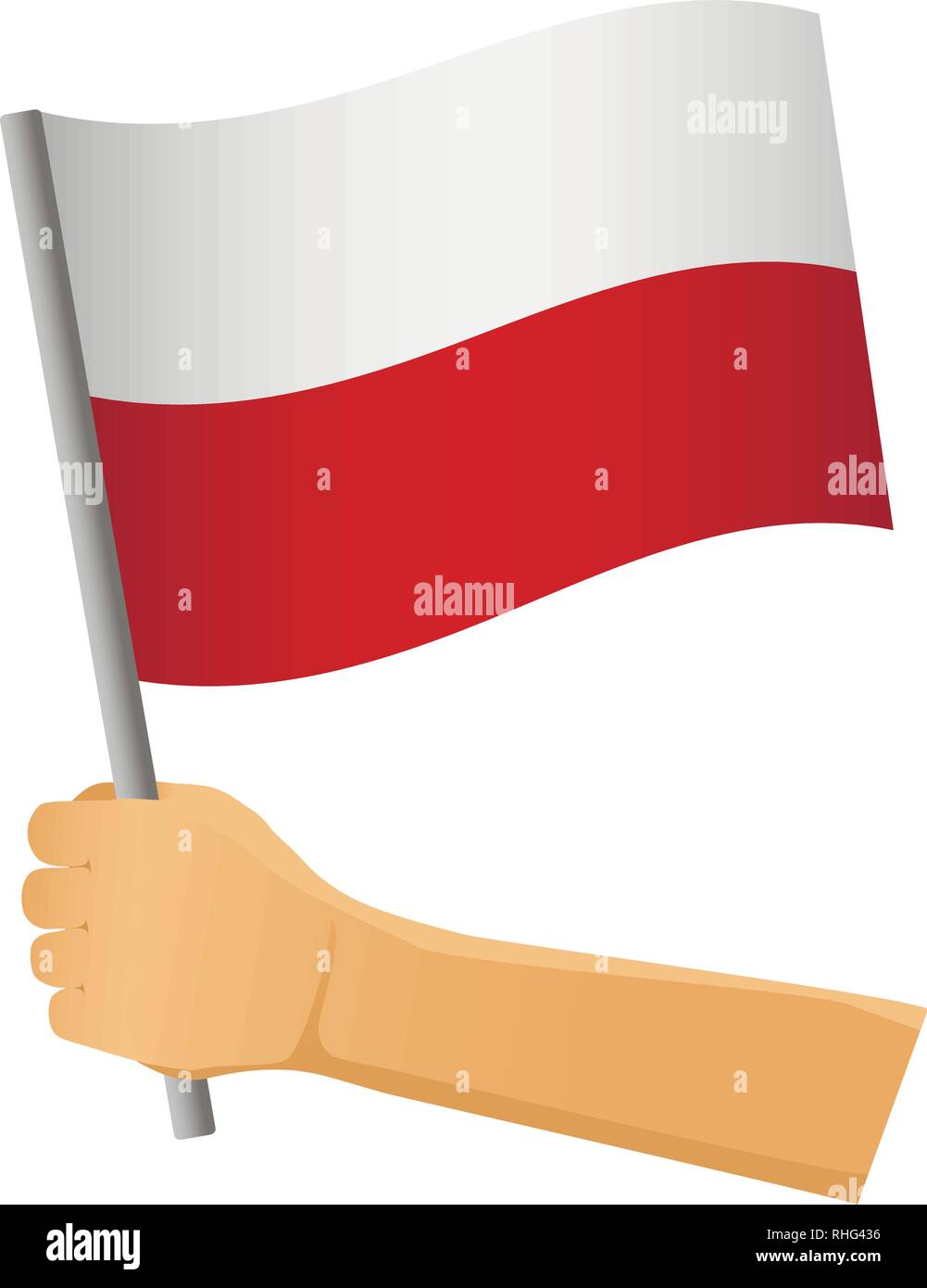 Poland flag in hand. Patriotic background. National flag of Poland ...