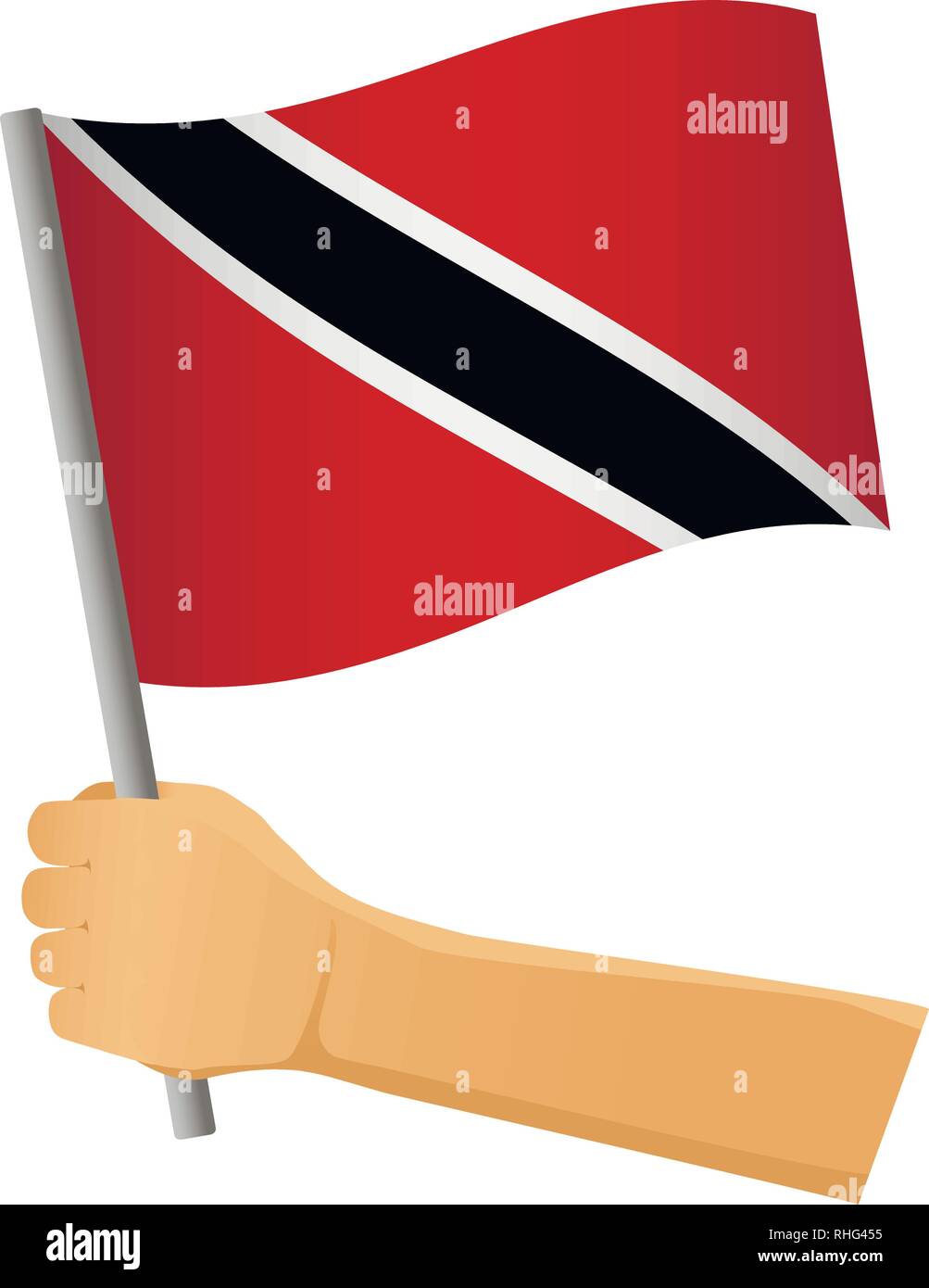 Trinidad And Tobago Flag In Hand Patriotic Background National Flag