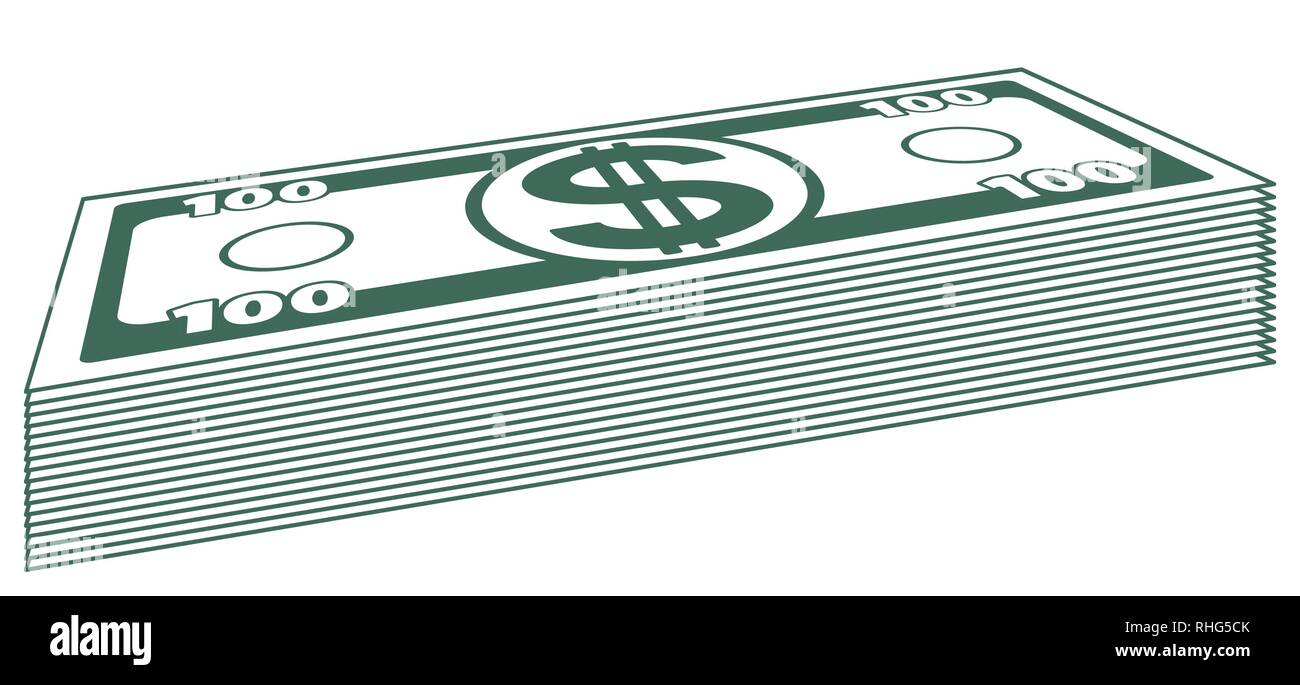 Illustration of the abstract paper dollar currency bundle Stock Vector ...