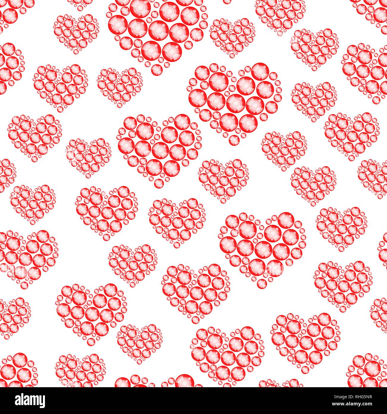 Seamless pattern of the abstract bubble valentine hearts Stock Vector ...