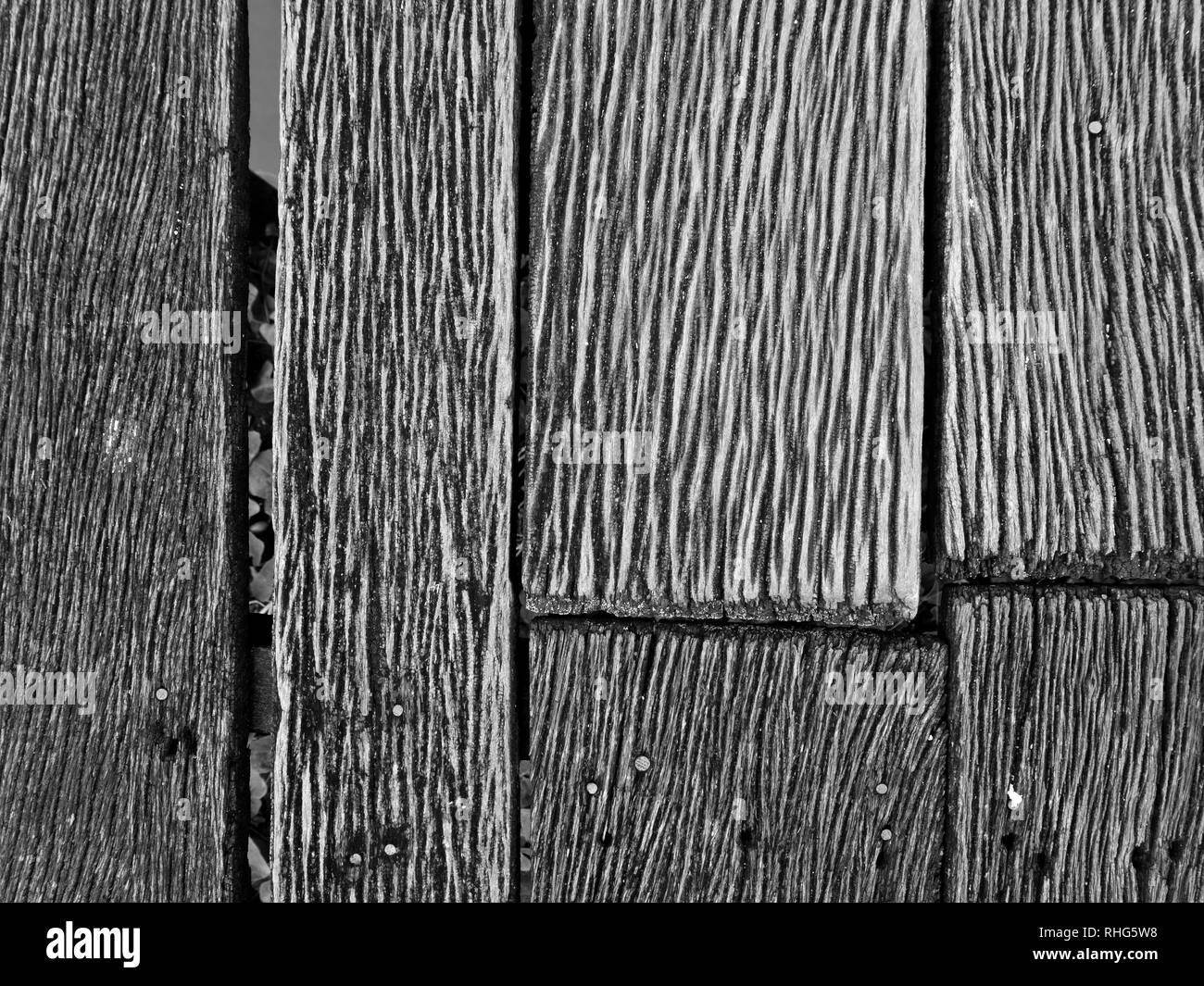 Beautiful brown wood texture bridge Black and White Stock Photos ...