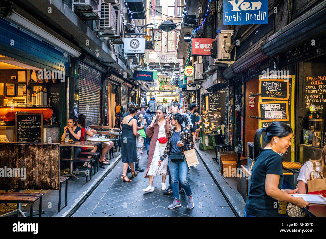 3rd January 2019, Melbourne Australia: street view of Centre Place an ...
