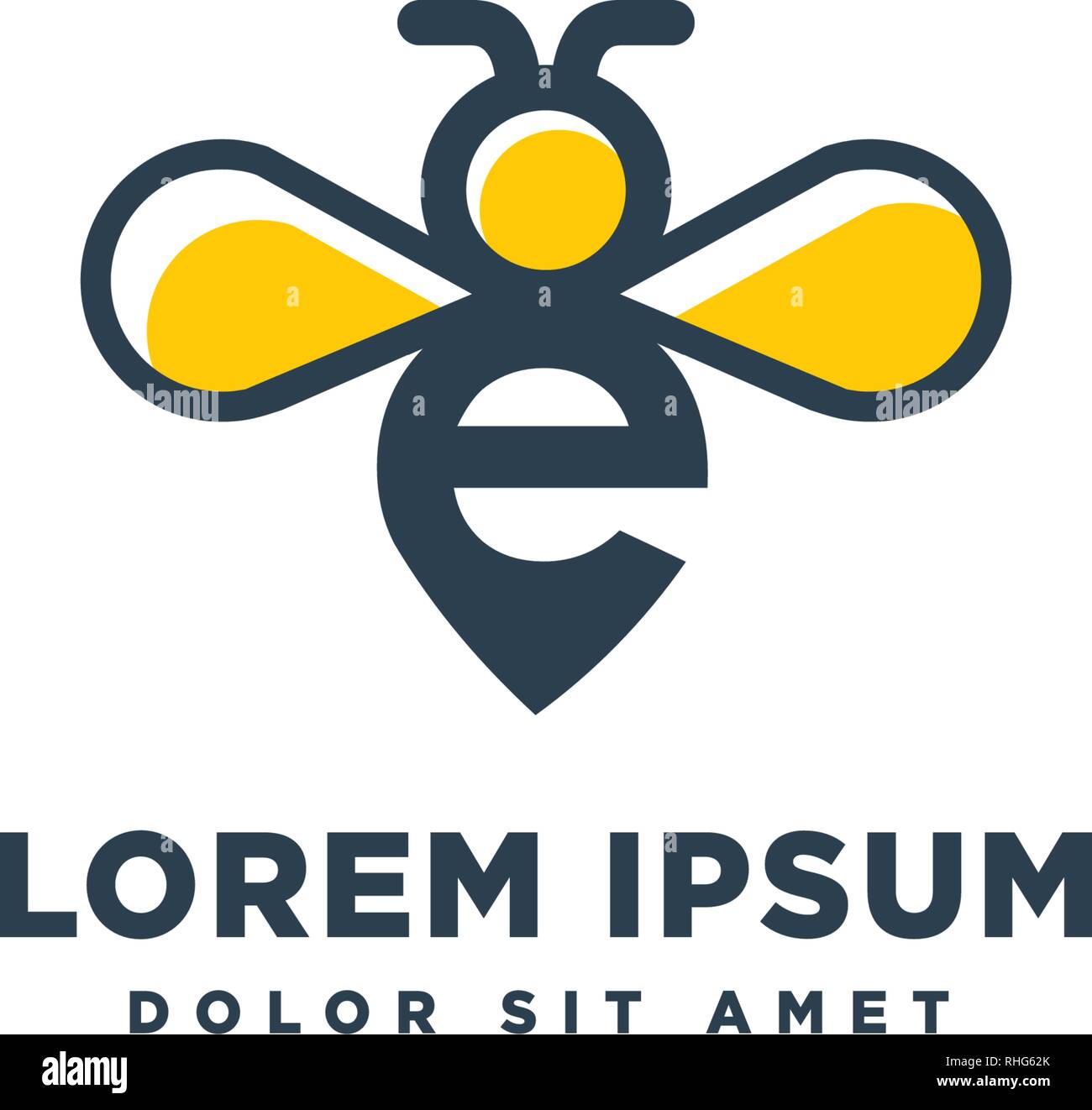 initial e and bee concept logo template for corporate vector ...