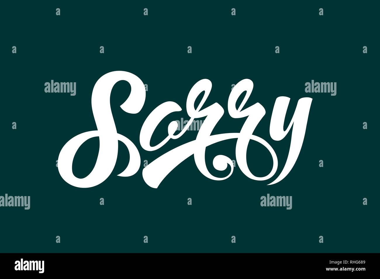 Sorry calligraphic text Stock Vector Image & Art - Alamy