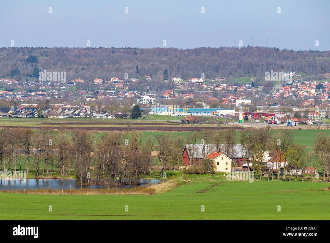 View of a farm at a city Stock Photo - Alamy