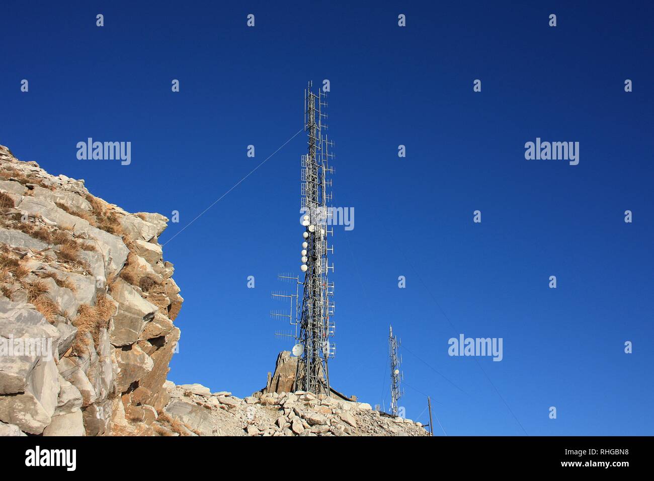 rocky mountain of the Apuan Alps in Tuscany on which they have ...