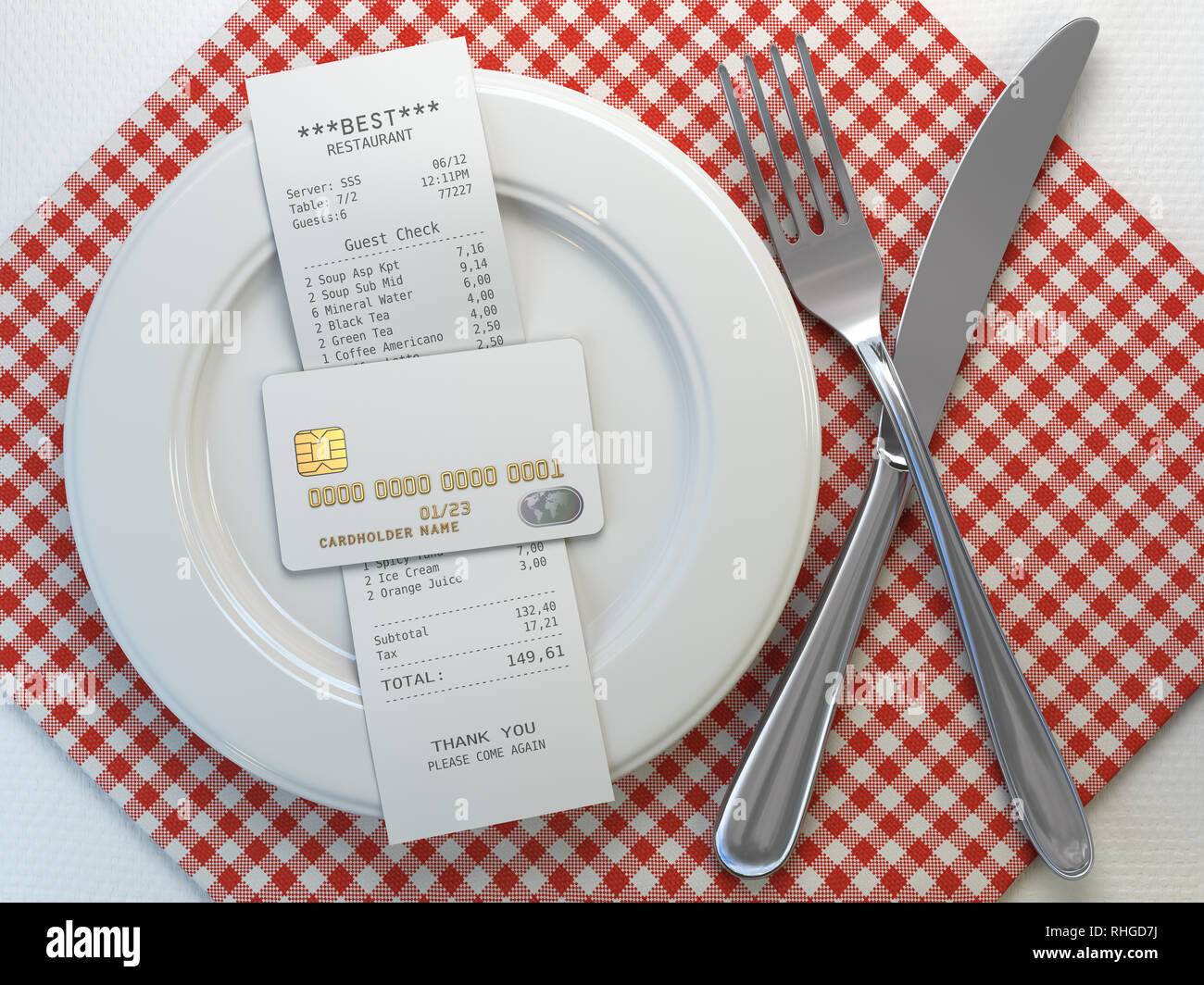 Restaurant Credit Card Receipt