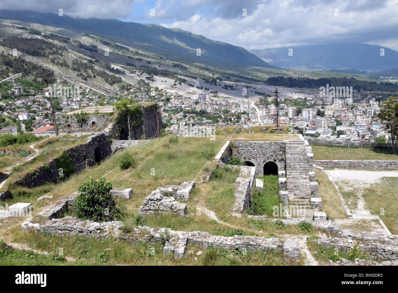 Castle in Gjirokaster city. UNESCO world heritage. Albania Stock Photo ...