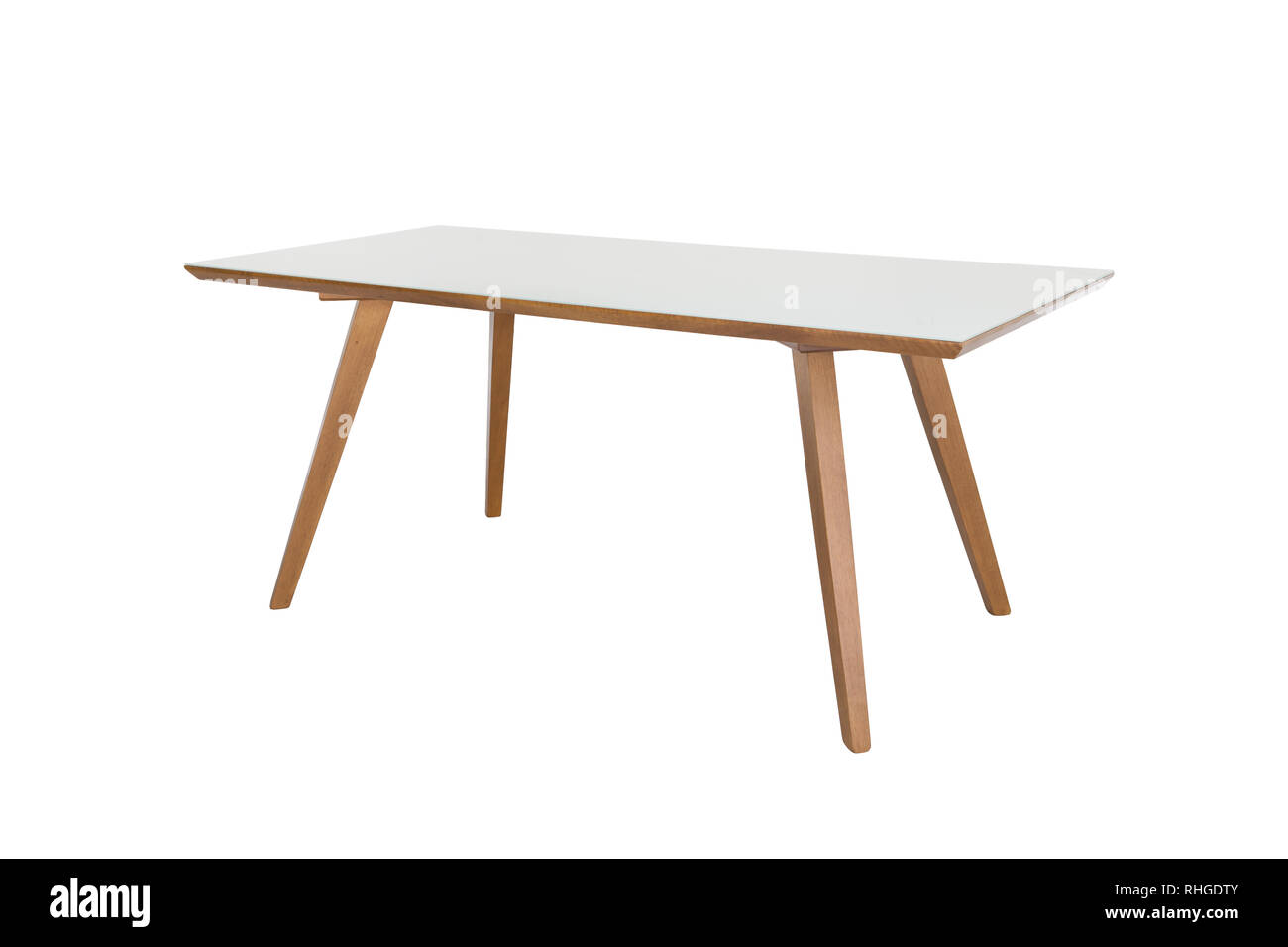 Table isolated on white background Stock Photo - Alamy