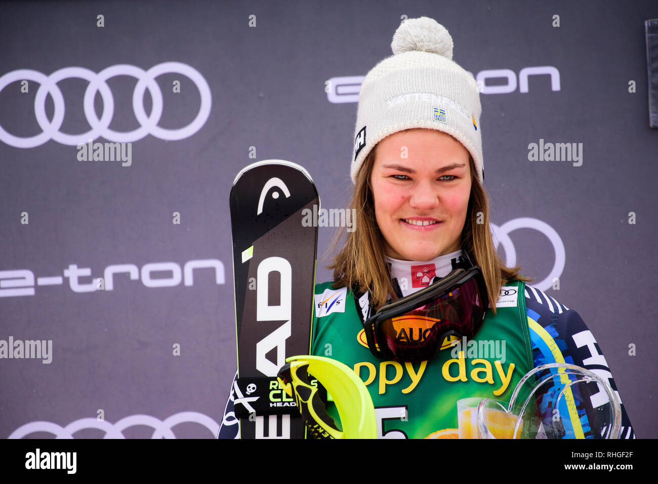 Maribor, Slovenia. 02nd Feb, 2019. Anna Swenn Larsson of Sweden on the ...