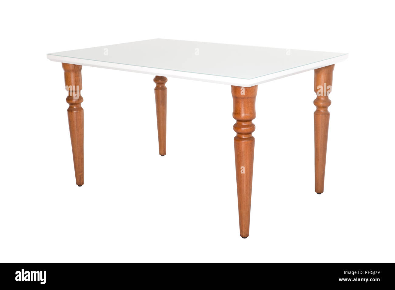 Table isolated on white background Stock Photo - Alamy