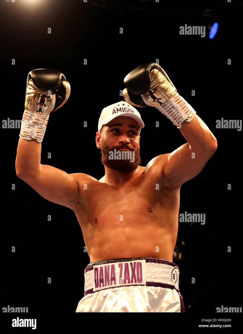 Dana Zaxo after winning his light-heavyweight contest at The O2 Arena ...