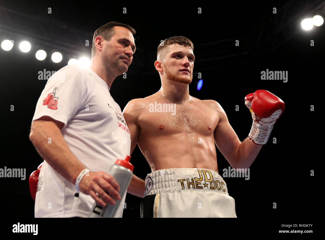 John Docherty (right) after winning super-middleweight contest at The ...