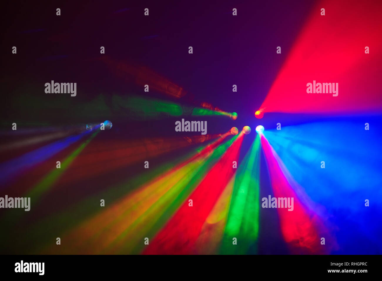 Stage lights in action at the concert. Lights show. Lazer show. Night ...