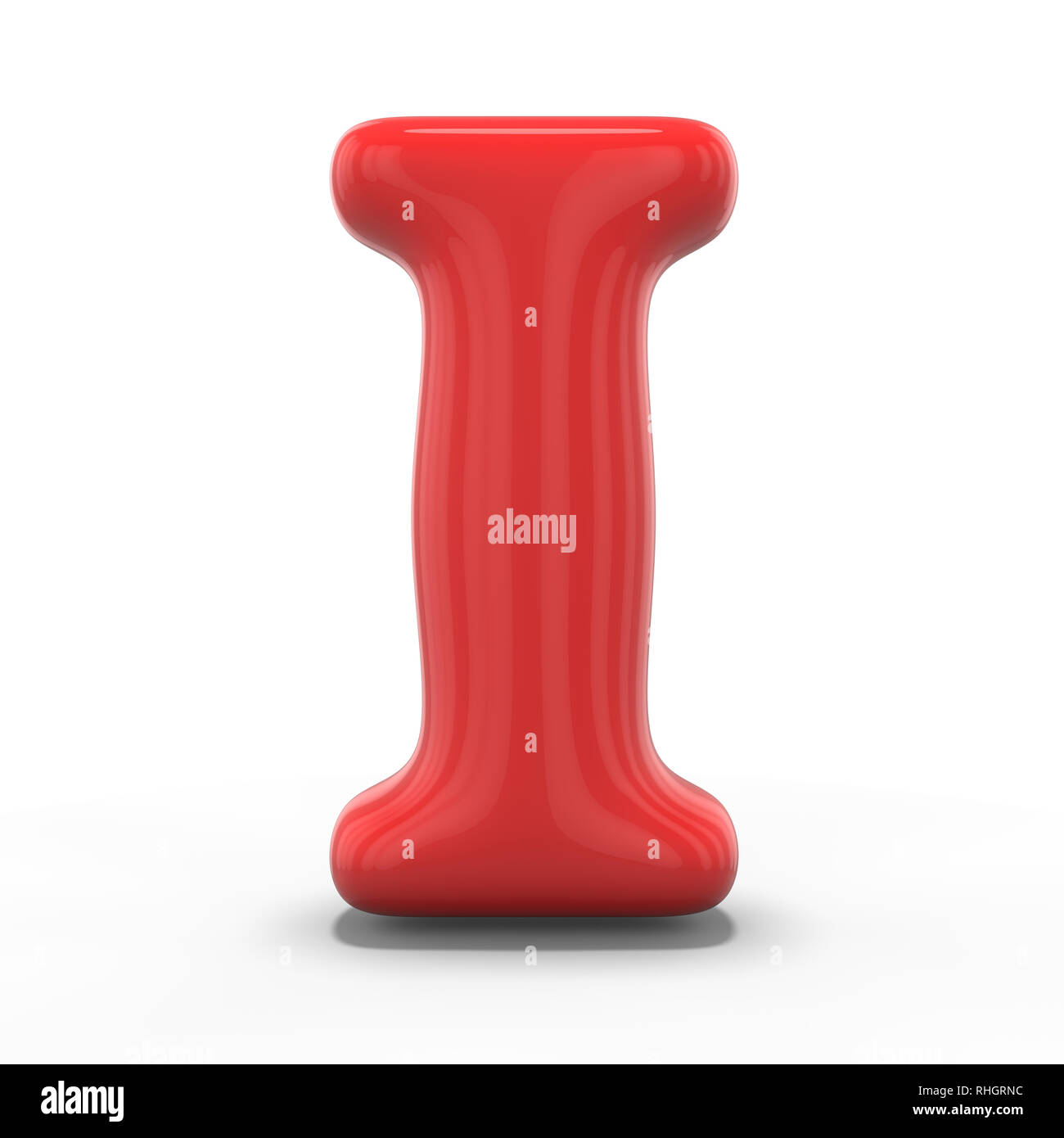 Letter I made of inflatable balloon isolated on white background. 3D ...