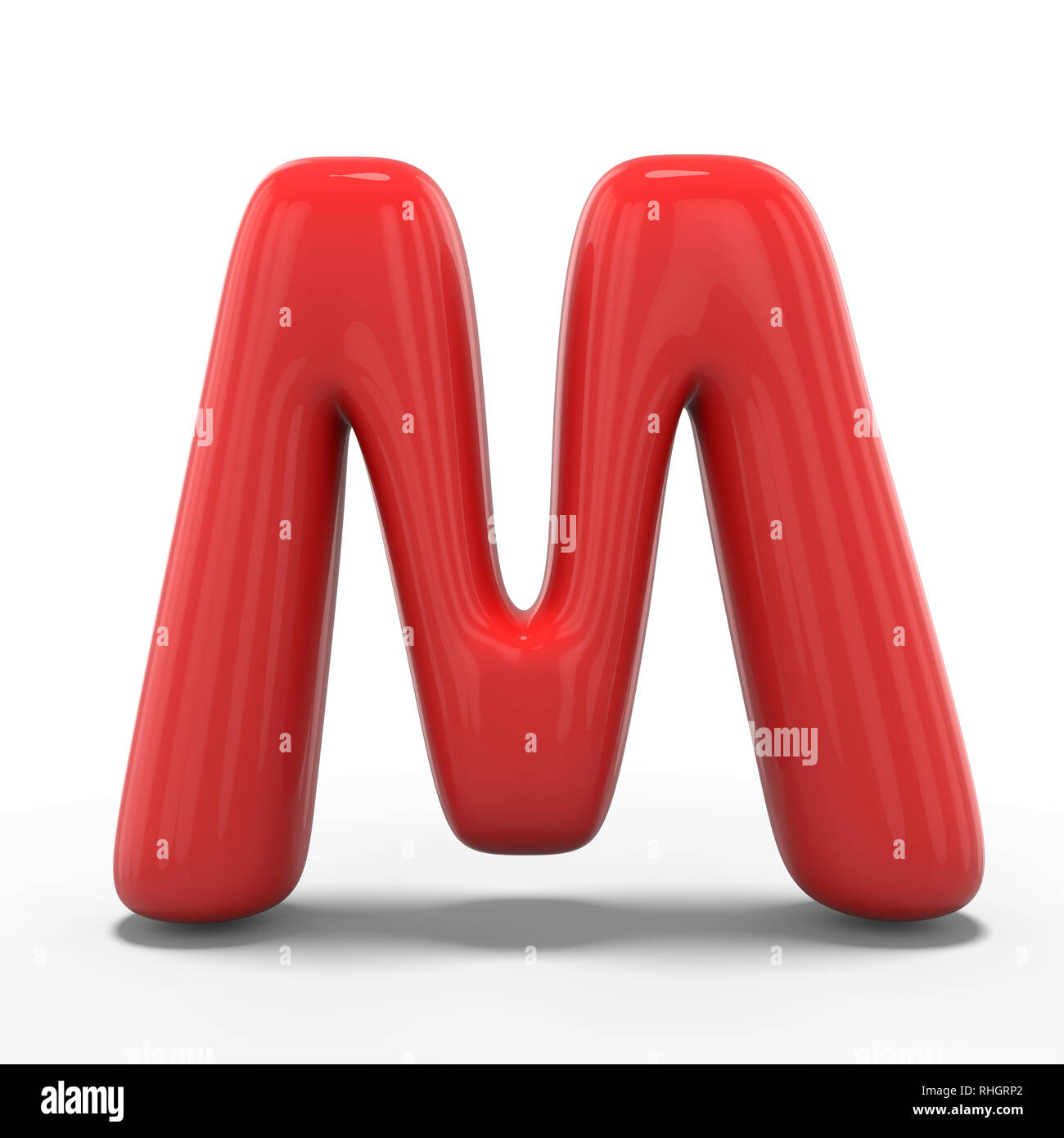 Letter M made of inflatable balloon isolated on white background. 3D ...