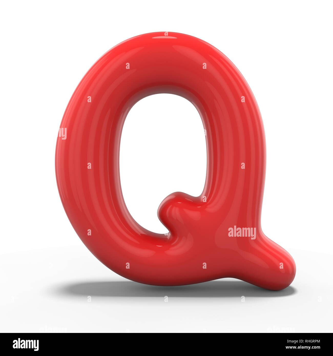 Letter Q made of inflatable balloon isolated on white background. 3D ...