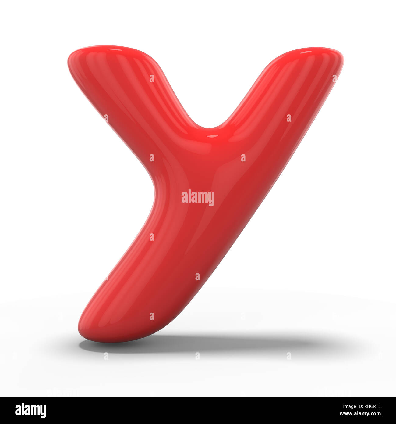 Letter Y made of inflatable balloon isolated on white background. 3D ...