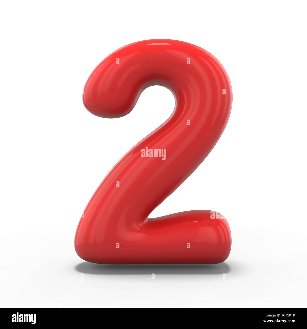 Number two made of inflatable balloon isolated on white background. 3D ...