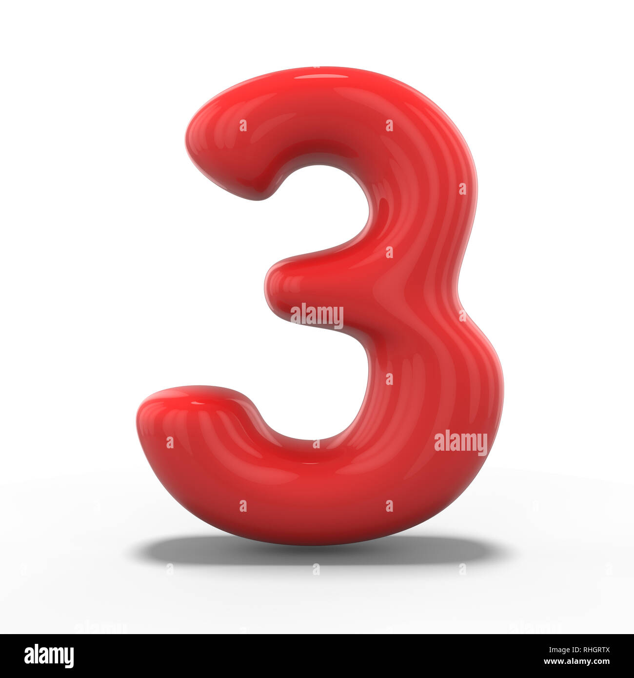 Number three made of inflatable balloon isolated on white background ...
