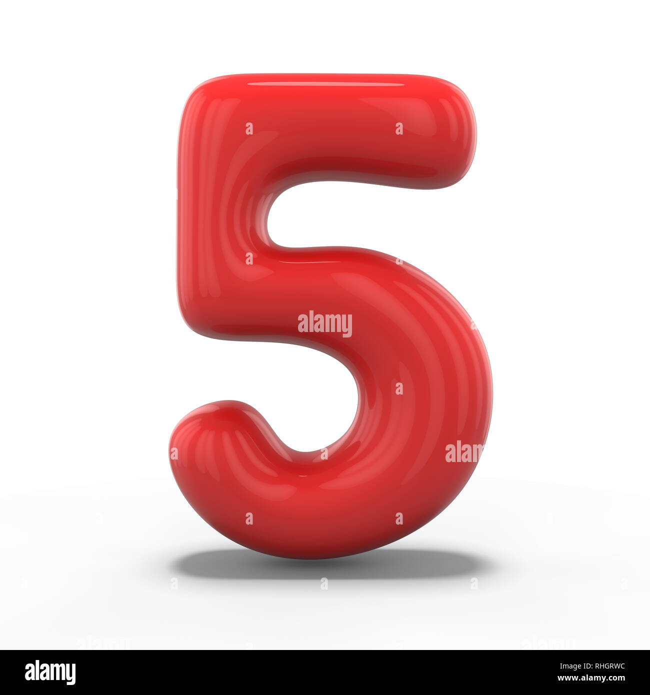 Number five made of inflatable balloon isolated on white background. 3D ...