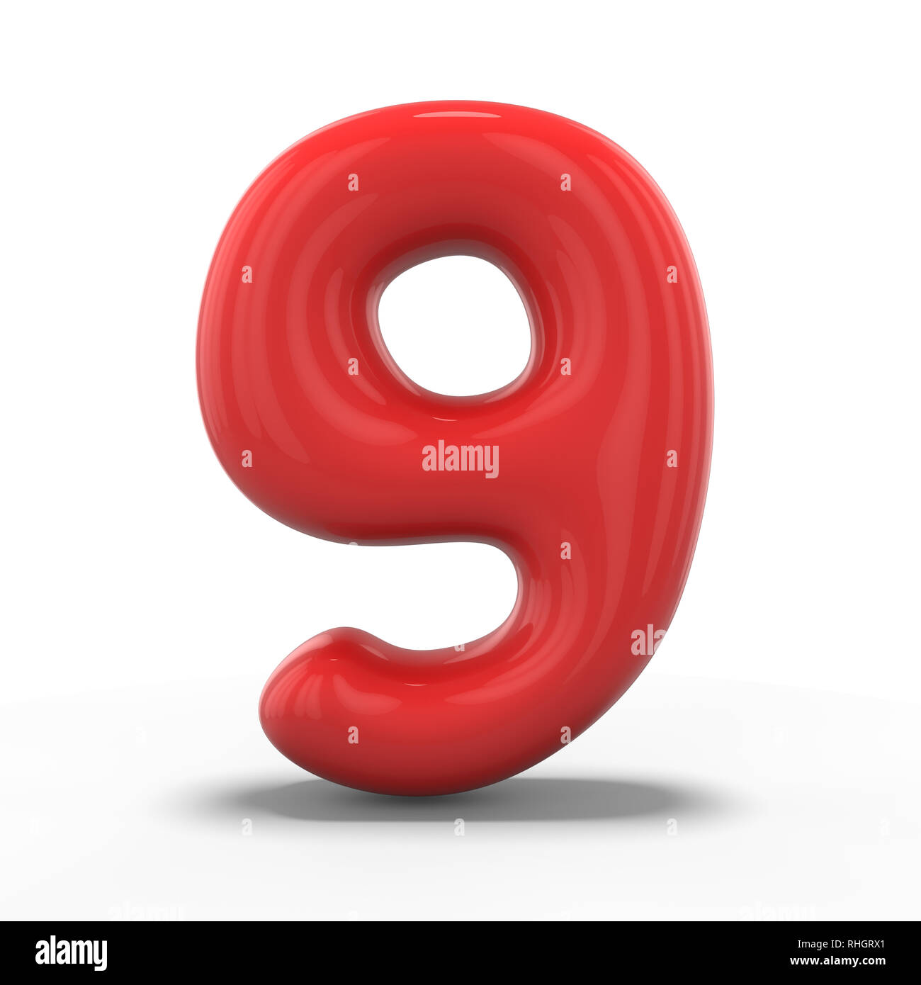 3d white isolated number nine hi-res stock photography and images - Alamy