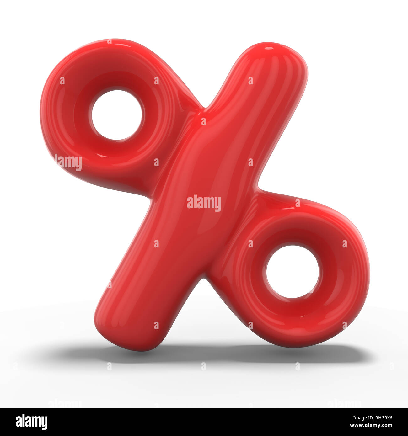Percent sign made of inflatable balloon isolated on white background ...