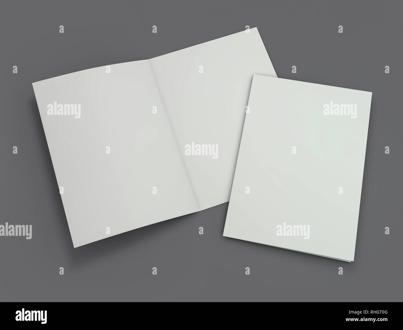Blank Brochure magazine isolated to replace your design. 3D rendering ...