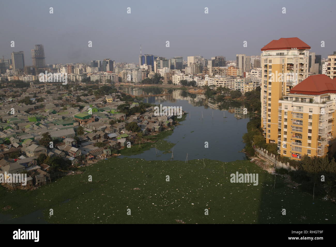 Arial view of the Korail slum in Dhaka, Bangladesh, January 31, 2019 ...