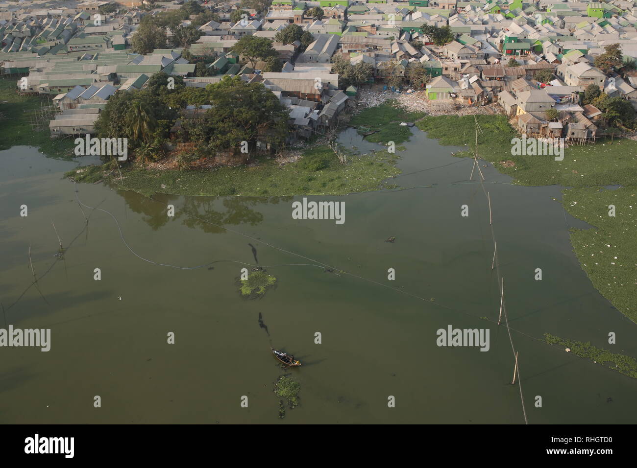 Arial view of the Korail slum in Dhaka, Bangladesh, January 31, 2019 ...