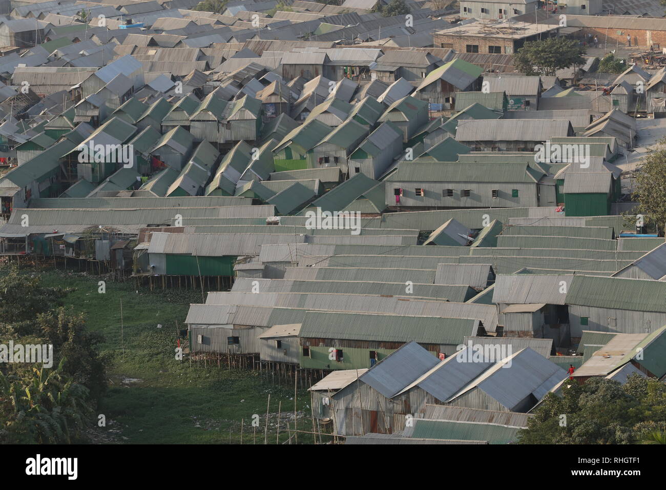 Arial view of the Korail slum in Dhaka, Bangladesh, January 31, 2019 ...