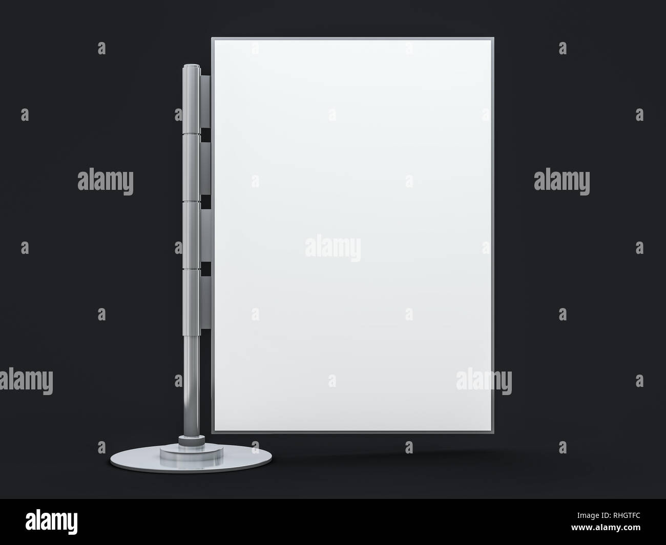 Stand for booklets with white sheets of paper. Mockup. 3D rendering ...