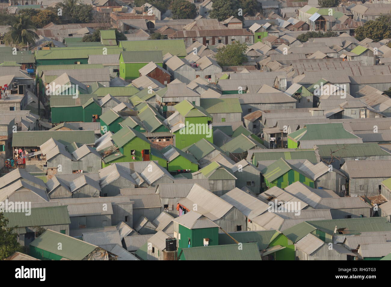 Arial view of the Korail slum in Dhaka, Bangladesh, January 31, 2019 ...