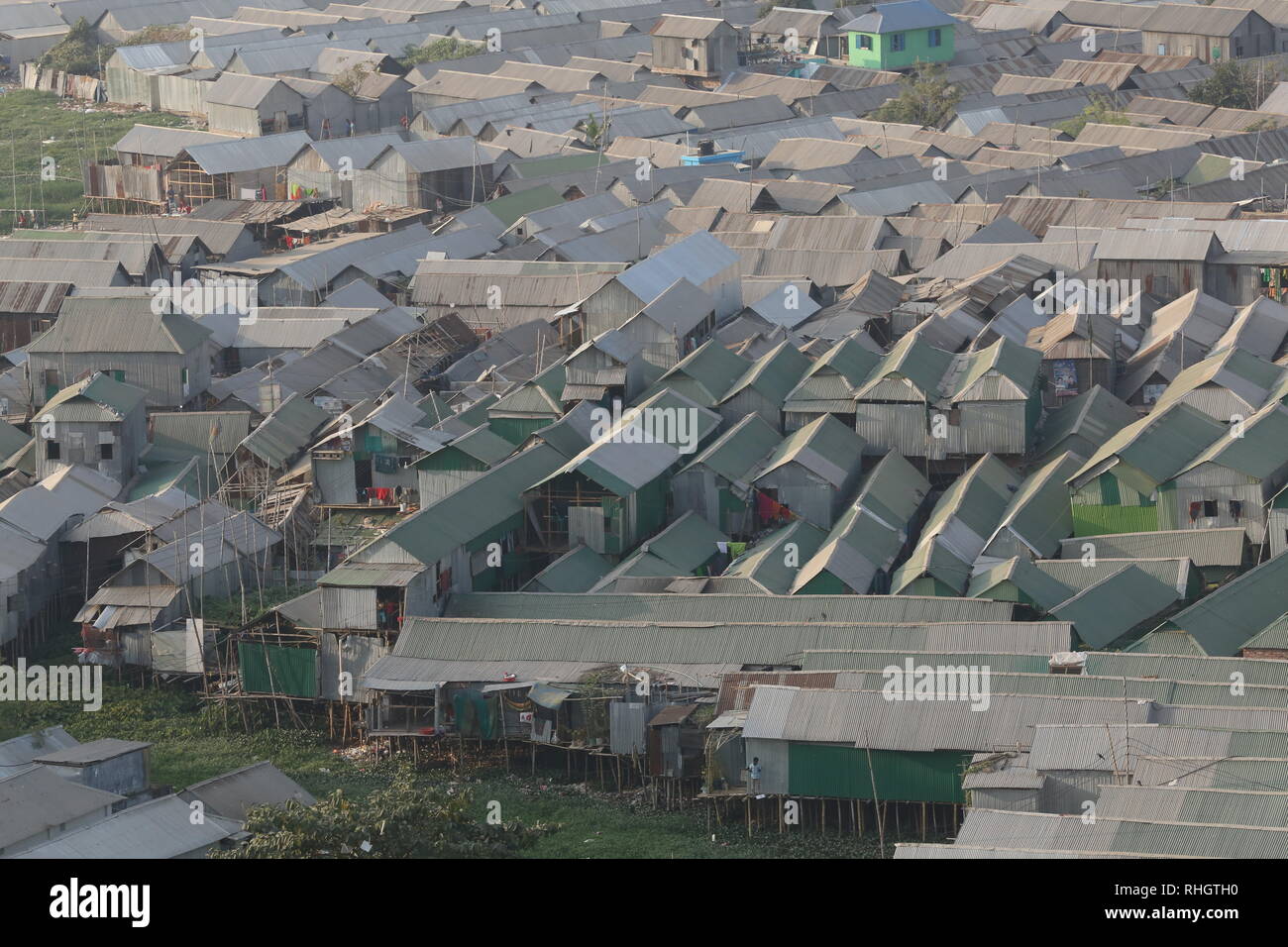 Arial view of the Korail slum in Dhaka, Bangladesh, January 31, 2019 ...