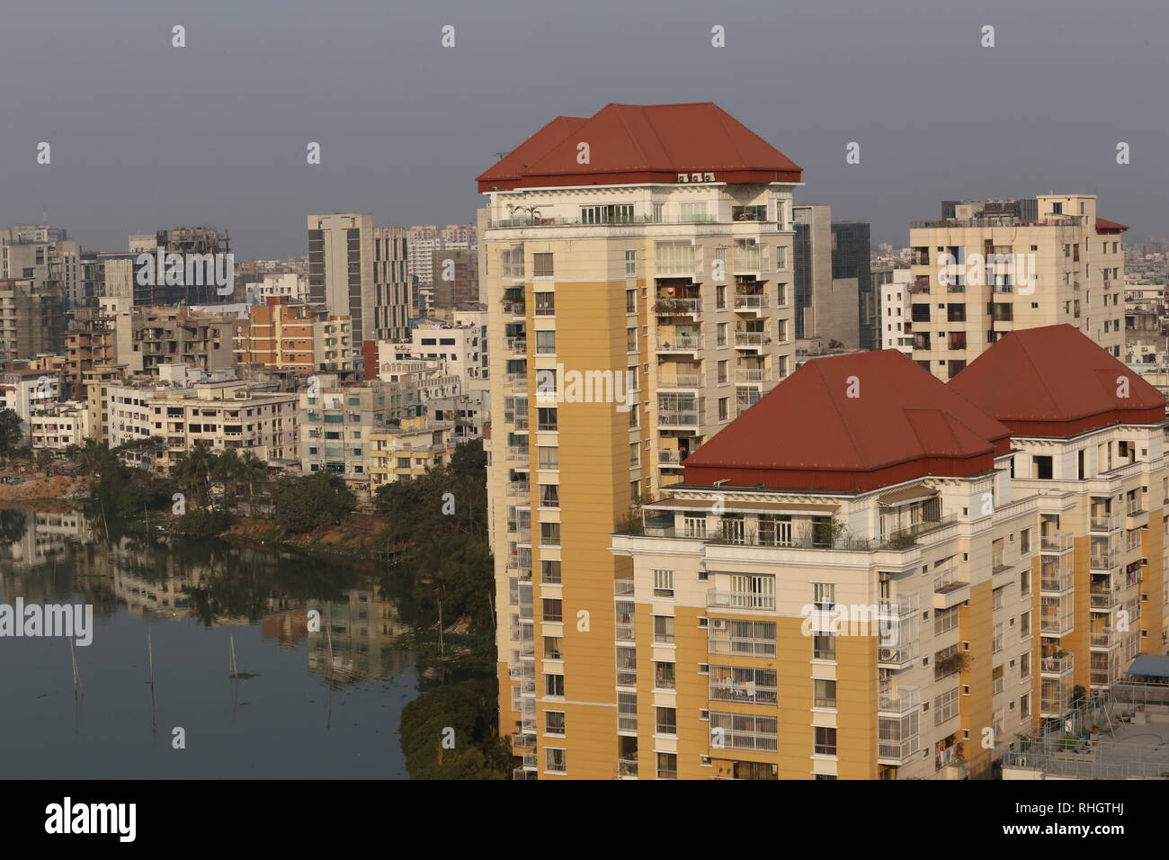 Arial view of the Korail slum in Dhaka, Bangladesh, January 31, 2019 ...