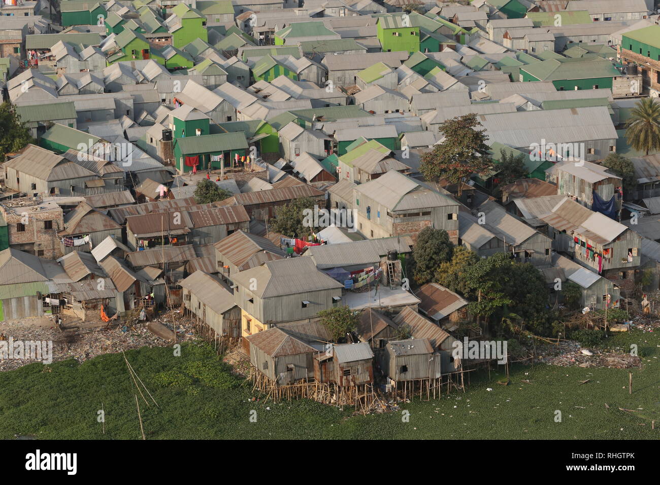 Arial view of the Korail slum in Dhaka, Bangladesh, January 31, 2019 ...