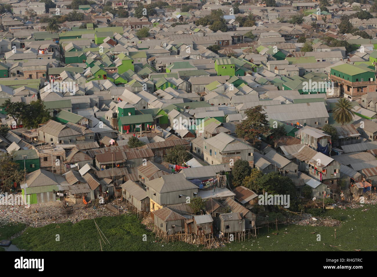 Arial view of the Korail slum in Dhaka, Bangladesh, January 31, 2019 ...