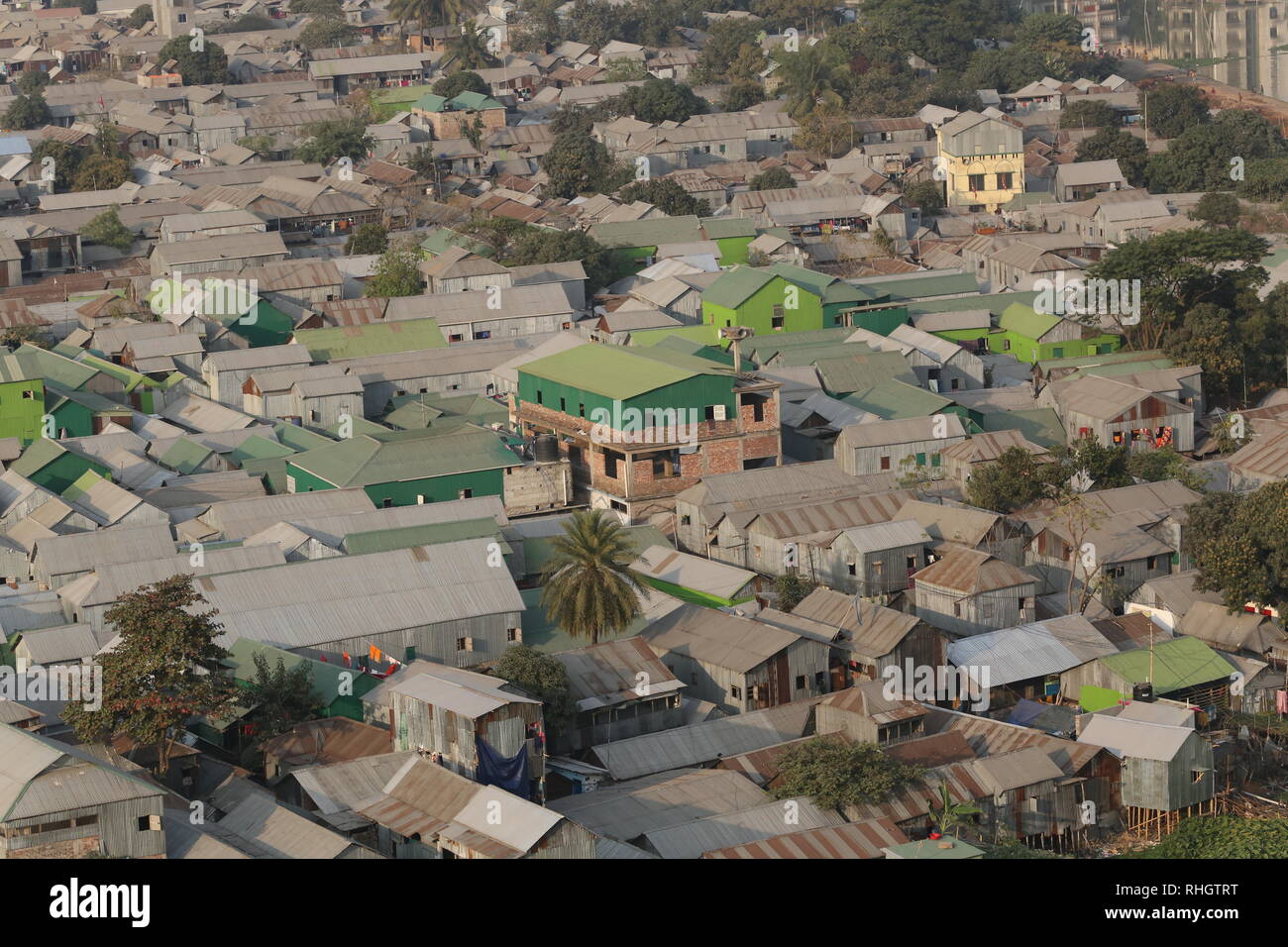 Arial view of the Korail slum in Dhaka, Bangladesh, January 31, 2019 ...