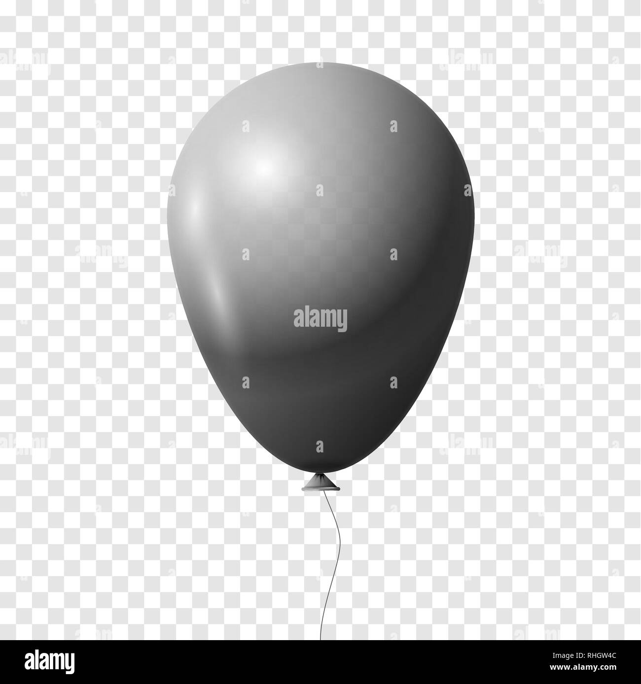 Realistic gray balloon. Isolated on white transparent background ...
