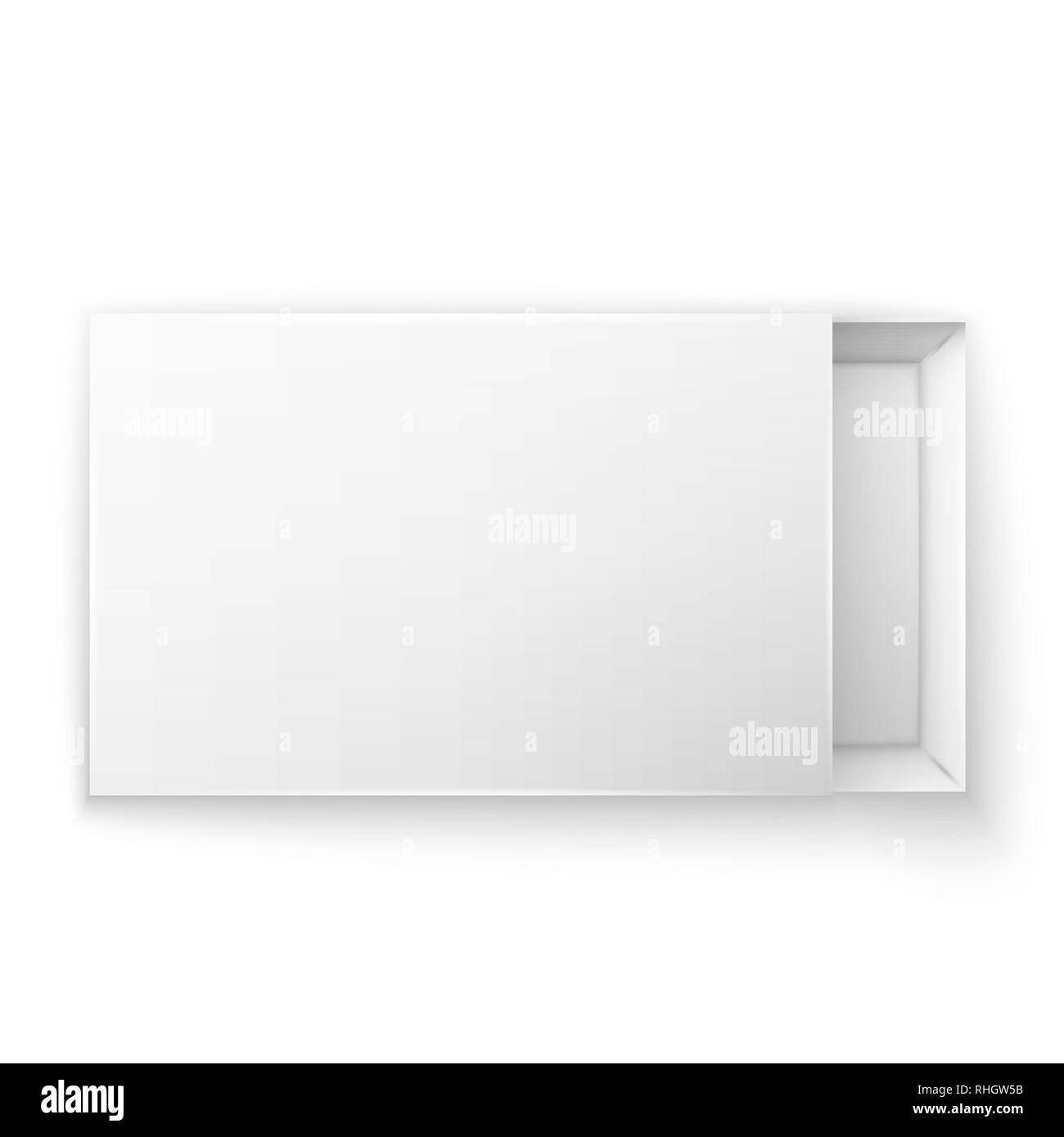 Blank empty white paper packaging, top view. Easy to change colors ...